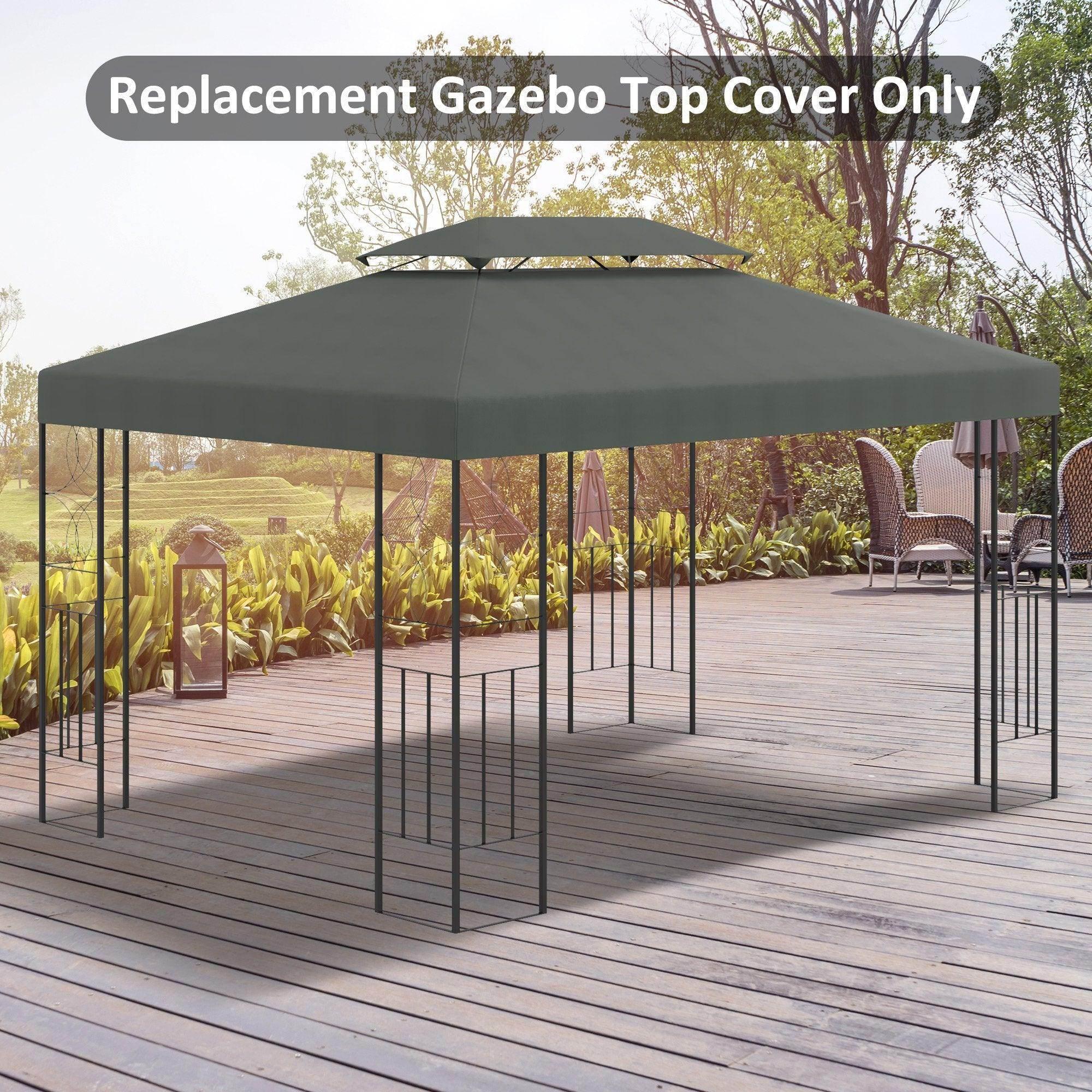 Deep Grey Outdoor Gazebo Roof Canopy - 3x4m for Stylish Shade – ALL4U ...