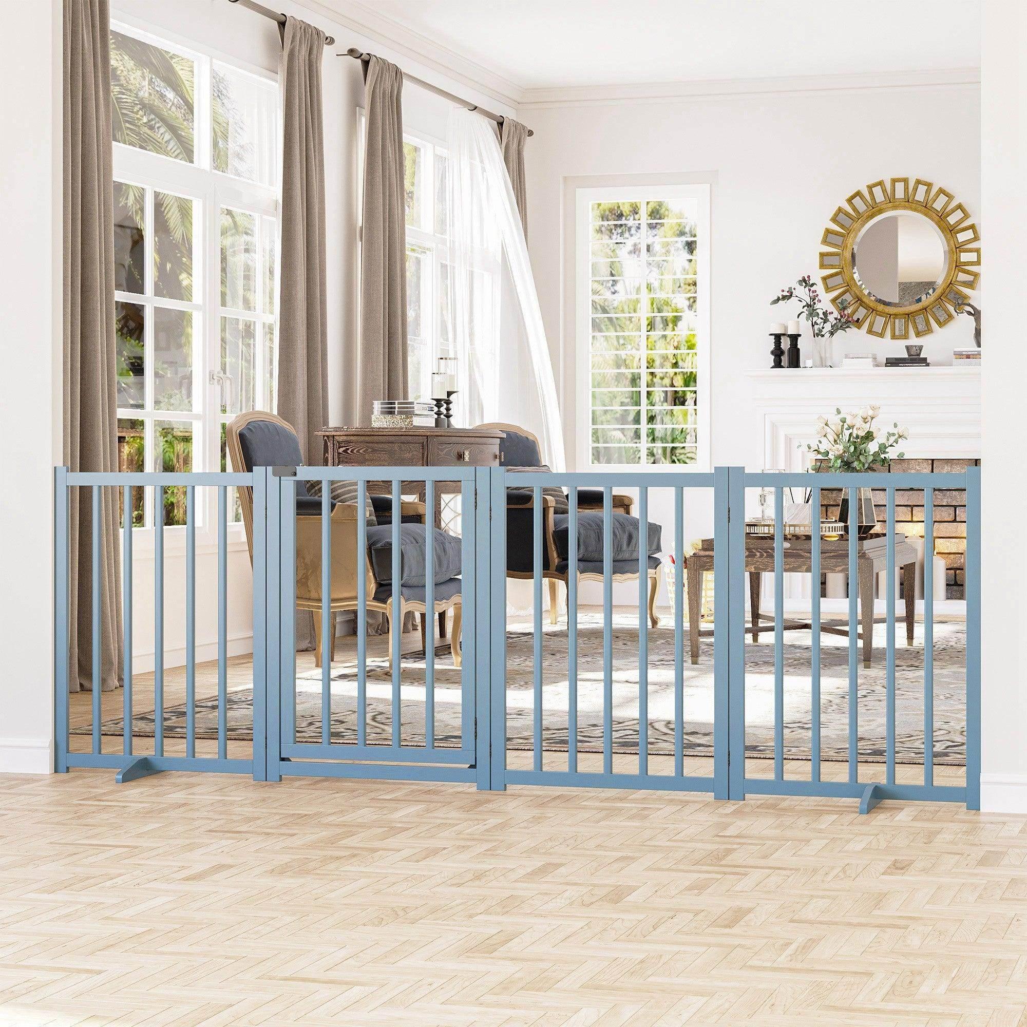 Portable Wooden Pet Gate: Stylish Safety Barrier for Dogs – ALL4U ...